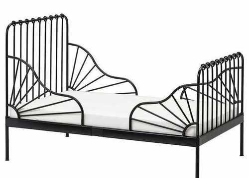 Металлическая новая кровать IKEA Minnen черная