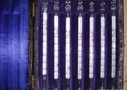 Винтажный набор ртутных термометров 1931 года Берл
