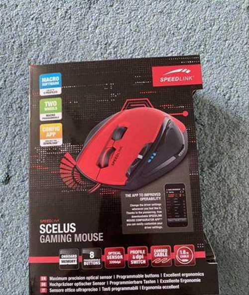 Мышка игровая speedlink scelus Black-Red USB