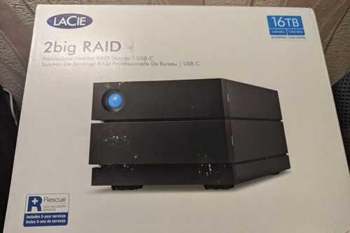LaCie 2big raid 16TB USB 3.1, новый, на гарантии