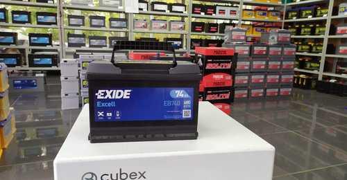 Аккумулятор 74Ah 680A Exide Exell обратная полярно