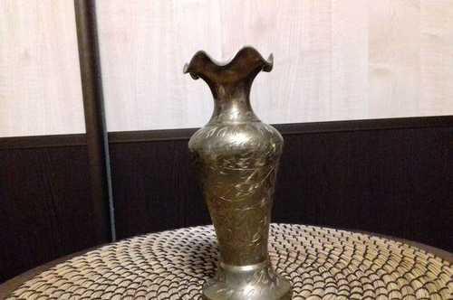 Винтажная ваза для цветов. Латунь, Индия H17 см