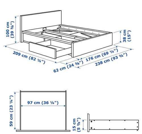 Кроватные ящики IKEA дубовый шпон белёный