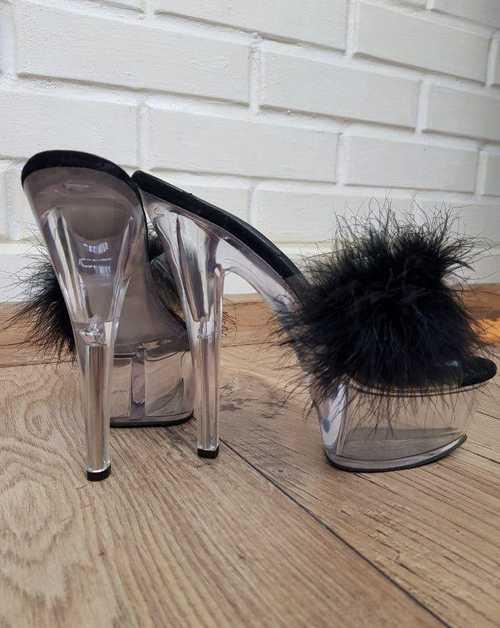 Стрипы Pleaser р.36, 37 с перьями
