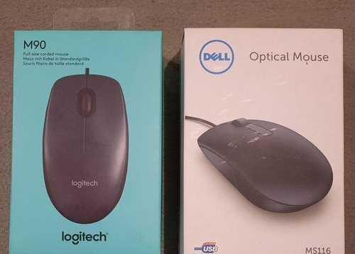 Мыши Logitech M90 и Dell MS116