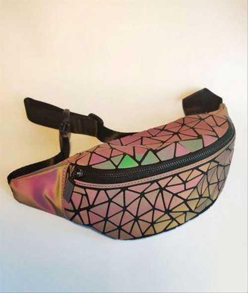 Поясная сумка хамелеон светоотражающая