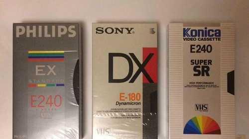 Видеокассеты VHS Philips Sony Konica запечатанные
