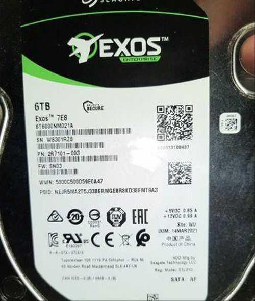Жесткий диск hdd SATA Seagate Exos 7ES 6tb