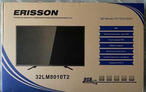 Новый 32" телевизор erisson 32LM8010T2