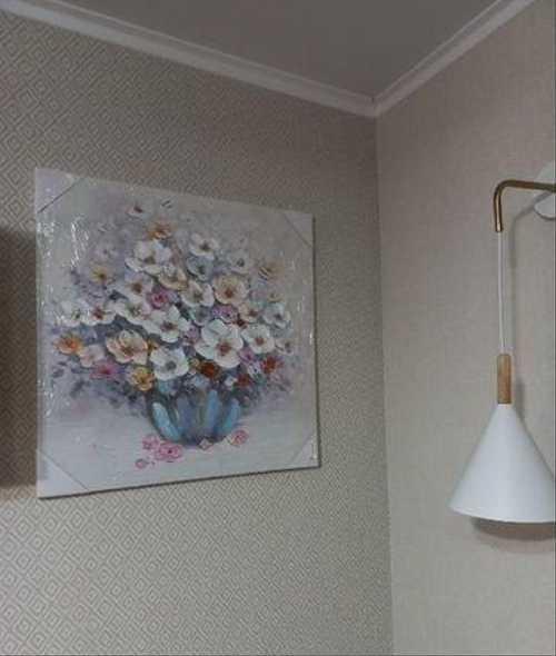 Постер Цветы в вазе 60х60см-объемное изображение