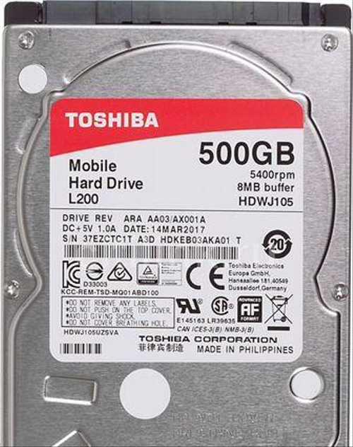 HDD Toshiba 500гб 2,5"