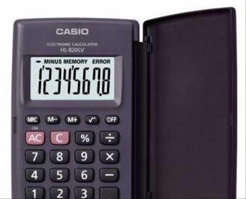 Калькулятор карманный Casio HL-820LV черный 8-разр