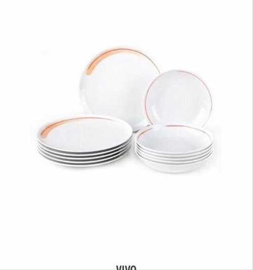 Набор тарелок, 12 предметов, Fresh Peach Vivo Vill