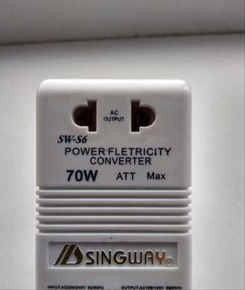 Понижающий трансформатор 220-100B Singway, 70 Watt