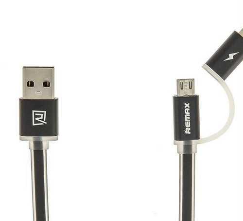 USB-кабель microusb/адаптер Lightning Remax Aurora