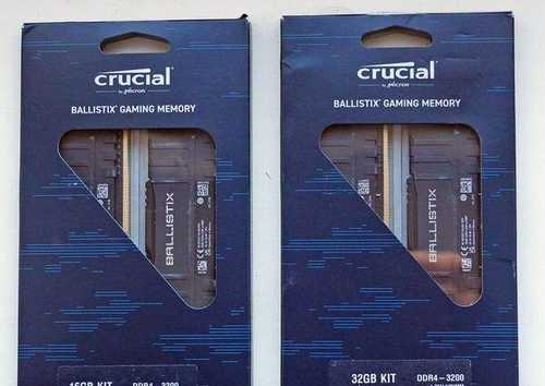 Crucial Ballistix 3200 DDR4 8GBx2 и 16GBx2 новые