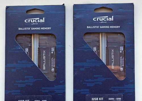 Crucial Ballistix 3200 DDR4 8GBx2 и 16GBx2 новые