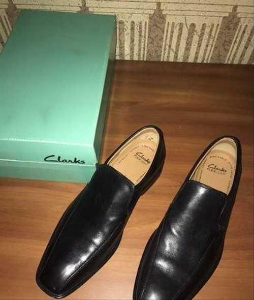 Туфли Clarks мужские,42 размер, черные, кожа