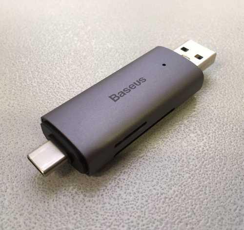 Картридер 2 в 1 Baseus. USB-Type C