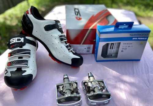 Велотуфли мтб sidi scarpe mtb trace + педали shima