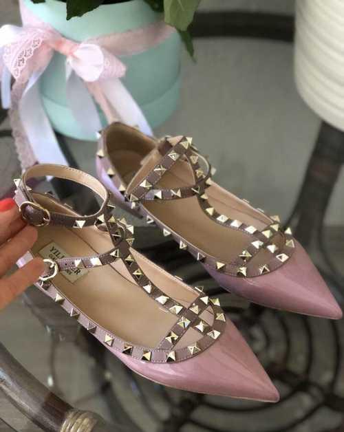 Туфли балетки летняя обувь под Валентино Valentino