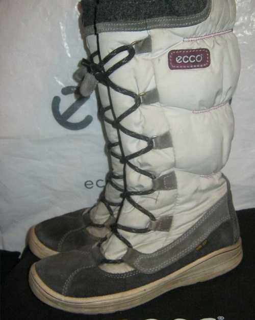Ecco сапоги светлые с gore-tex 37