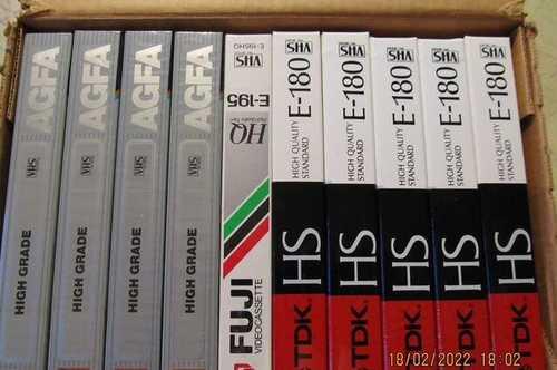 Видеокассеты новые VHS: TDK, аgfa E-180 fuji E-195