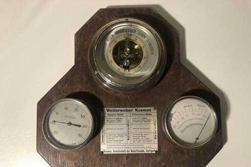 Метеостанция(барометр,гигрометр,термометр) старинн