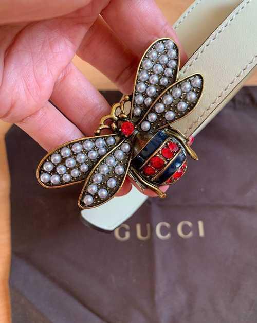 Gucci белый ремень