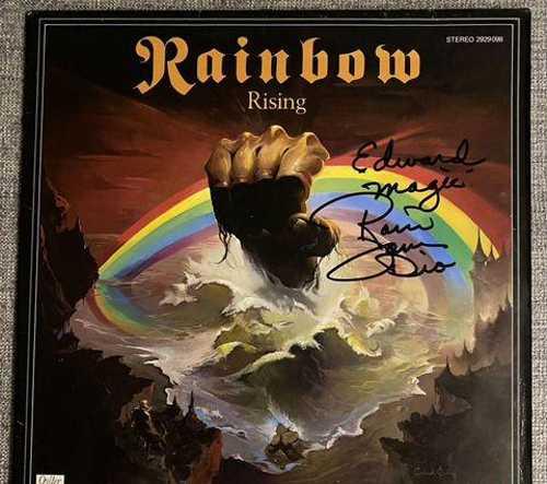 LP rainbow 1976 rising repress + autograph EX+ /NM