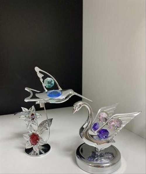 Сувениры с кристалами swarovski (лебедь, колибри)
