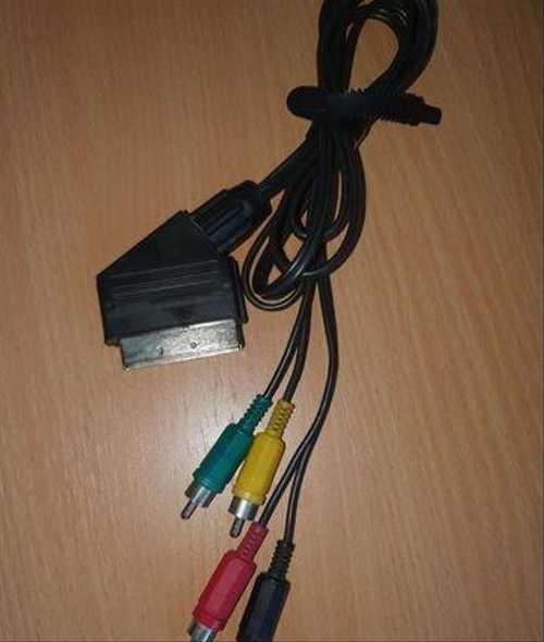 Шнур кабель с разъемами scart-4 RCA