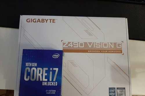 Комплект gigabyte Z490 vision G + Core i7-10700K