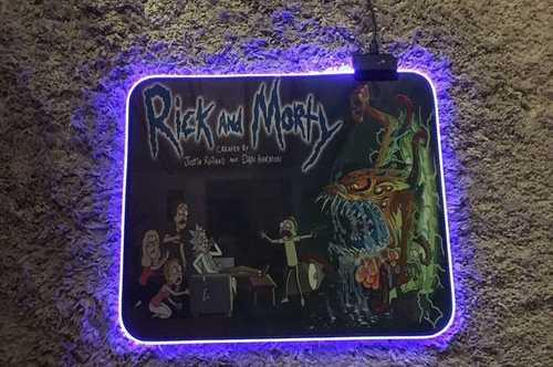 Игровой коврик RGB для мыши Rick and Morty