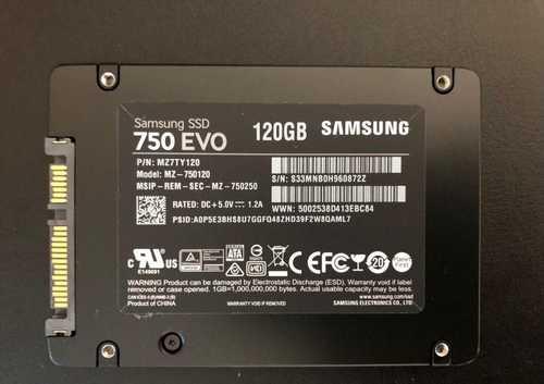 SSD Samsung 750 EVO 120гб