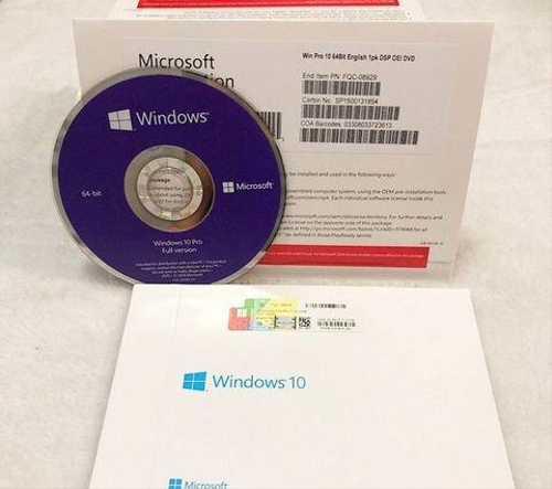 Windows 10 Pro OEM 64 Bit Rus конверт Windows 10