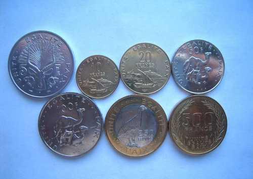 Джибути набор монет 1991-2016