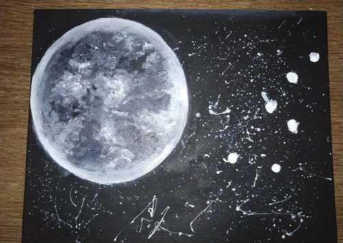 Картина акрилом "Луна"