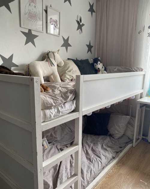 Кровать двухьярусная IKEA kura