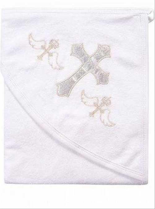 Махровое крестильное полотенце-уголок