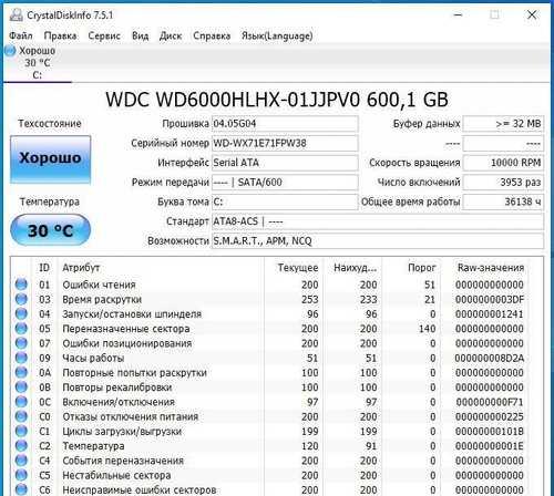 WDC WD6000hlhx-01jjpv0 ATA Device