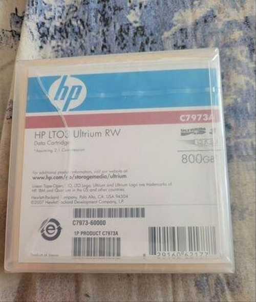 HP картридж ultrium LTO3 data cartridge 800GB RW