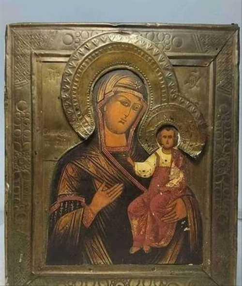Икона старинная Смоленская Богородица