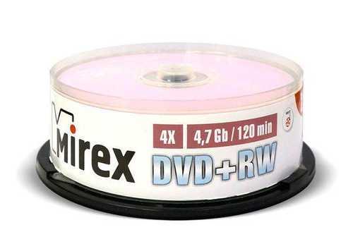 Диск DVD+RW Mirex 4.7 Gb 4x Cake Box (25) (25/300)