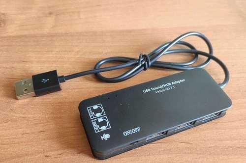 USB-хаб разветвитель + внешняя звуковая карта