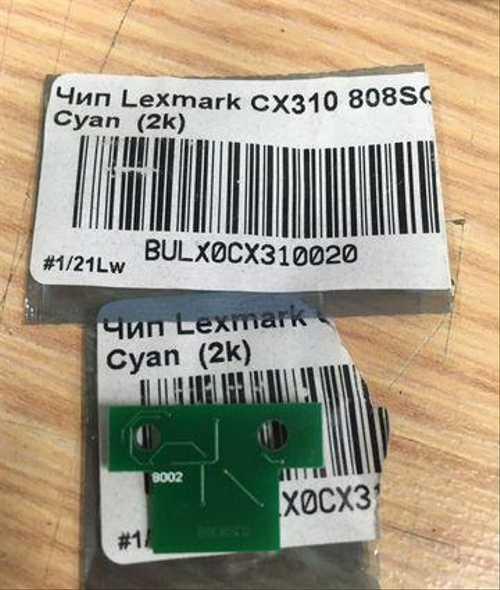 Чип Lexmark cx310 cx410 cx510 cyan 808SC