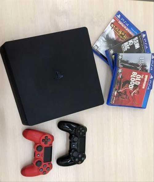 Sony playstation 4 slim 500gb + 2 геймпада