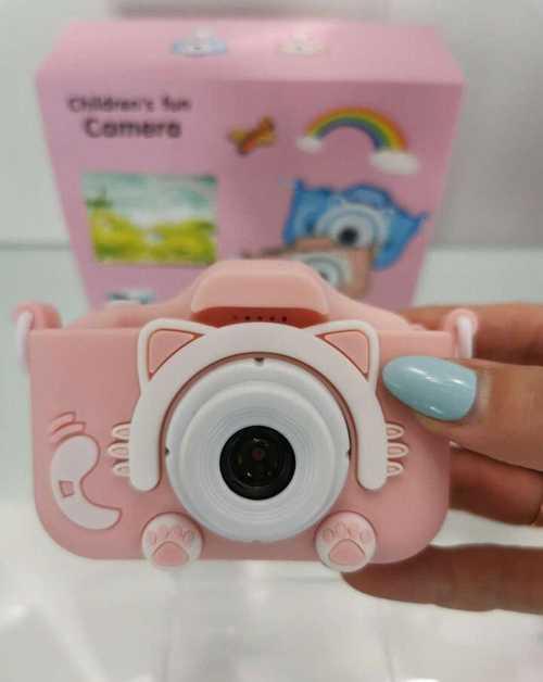 Детский фотоаппарат котик (роз)