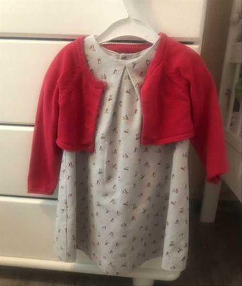 Платье со снегирями Mothercare