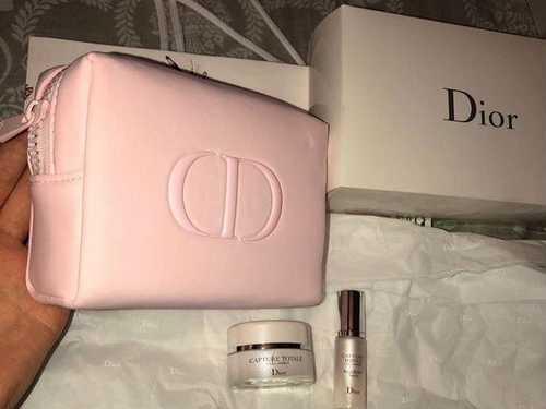 Набор dior косметичка+2 уходовых средства